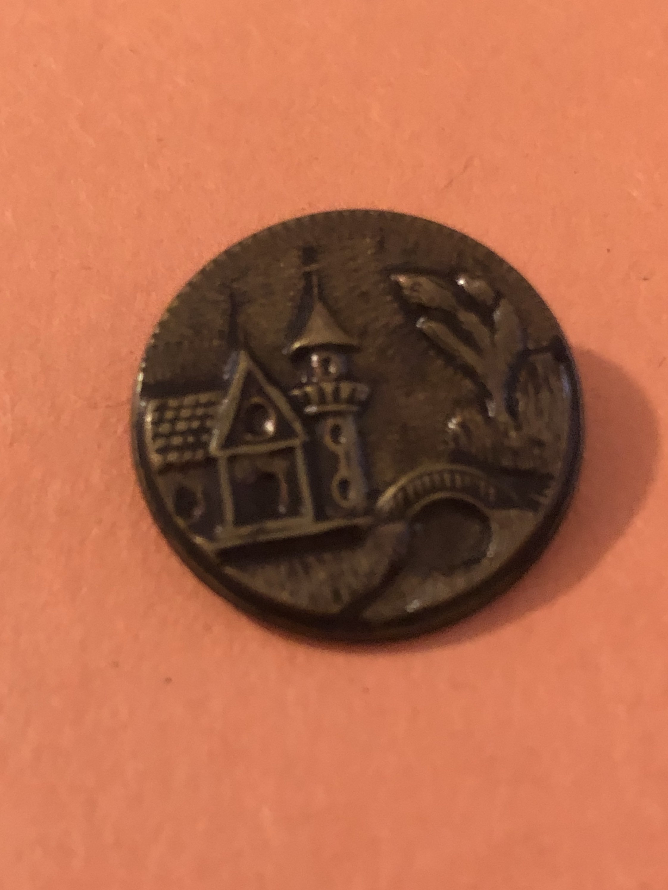 Antique Metal Picture Button Church and Bridge 3/4” - Etsy