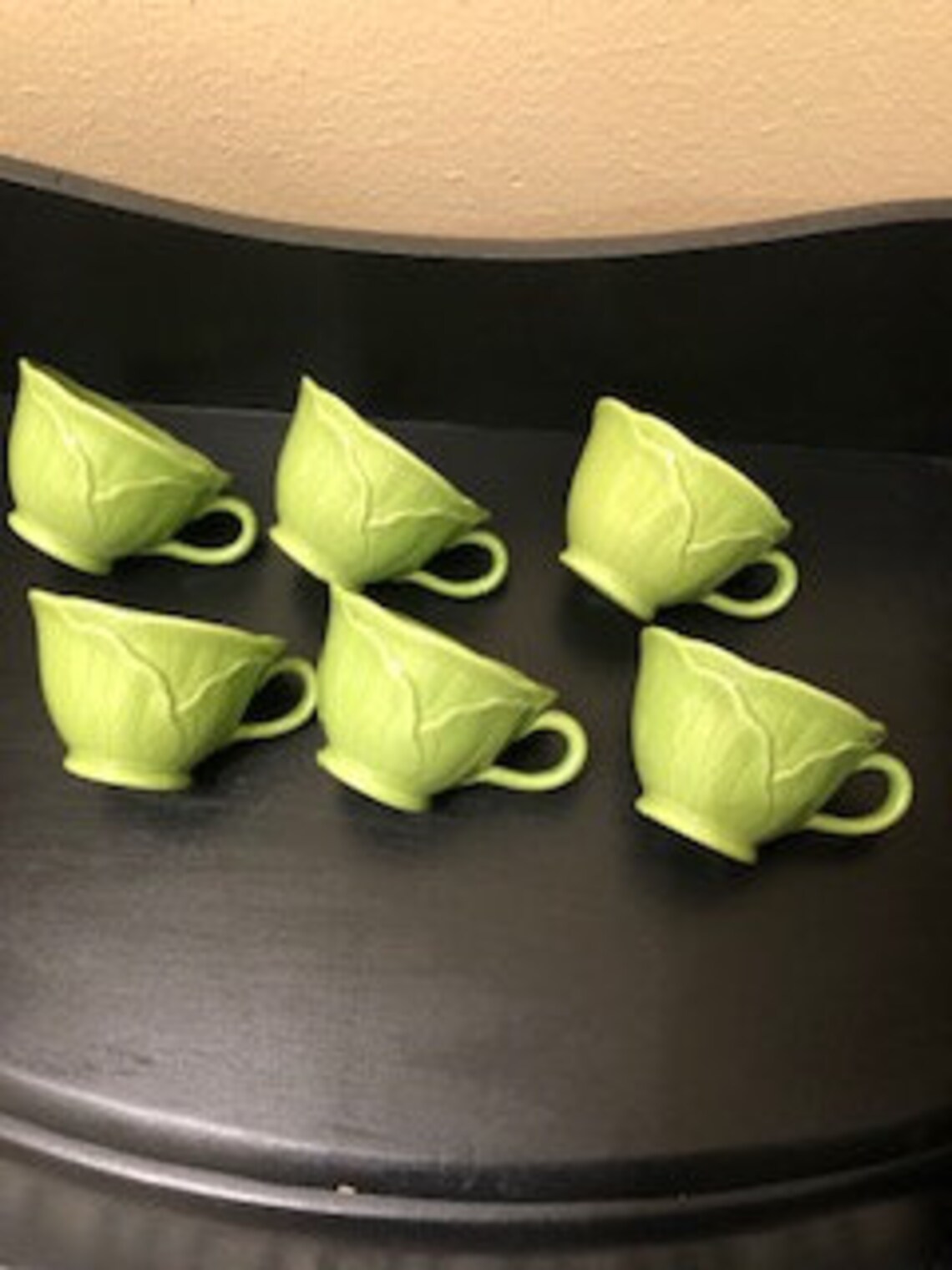 Vintage Green Cabbage Pottery Coffee/tea Cups - Etsy