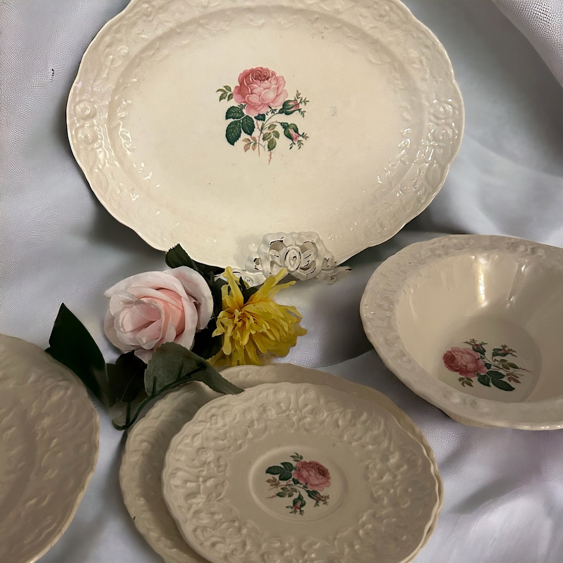 Antique Pope Gosser Rose Point Dishes Made in U.S.A. - Etsy