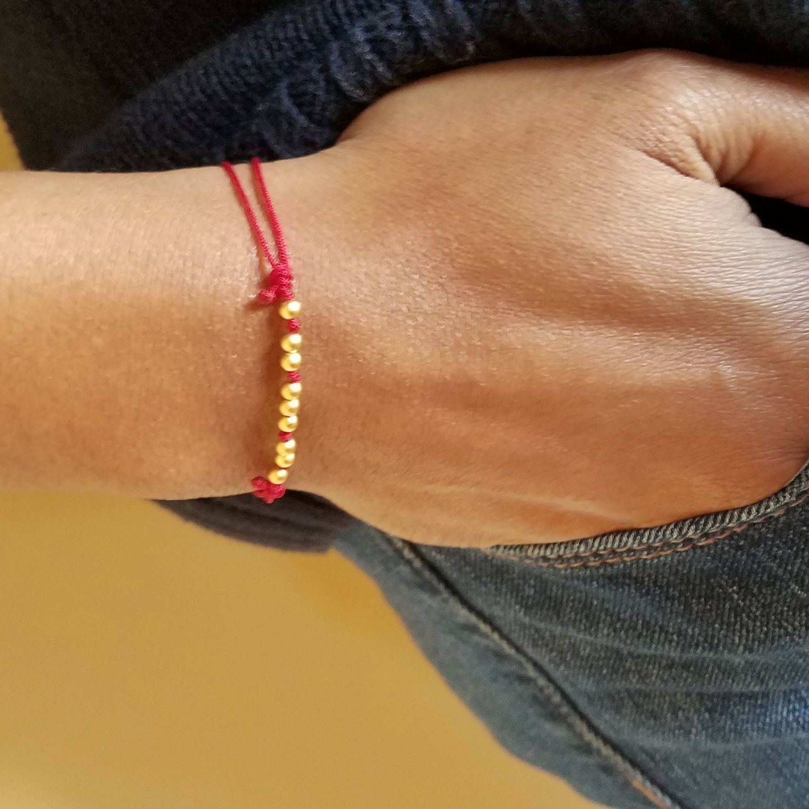 NINE Bead Red String Bracelet Kalava Kabbalah Protection - Etsy