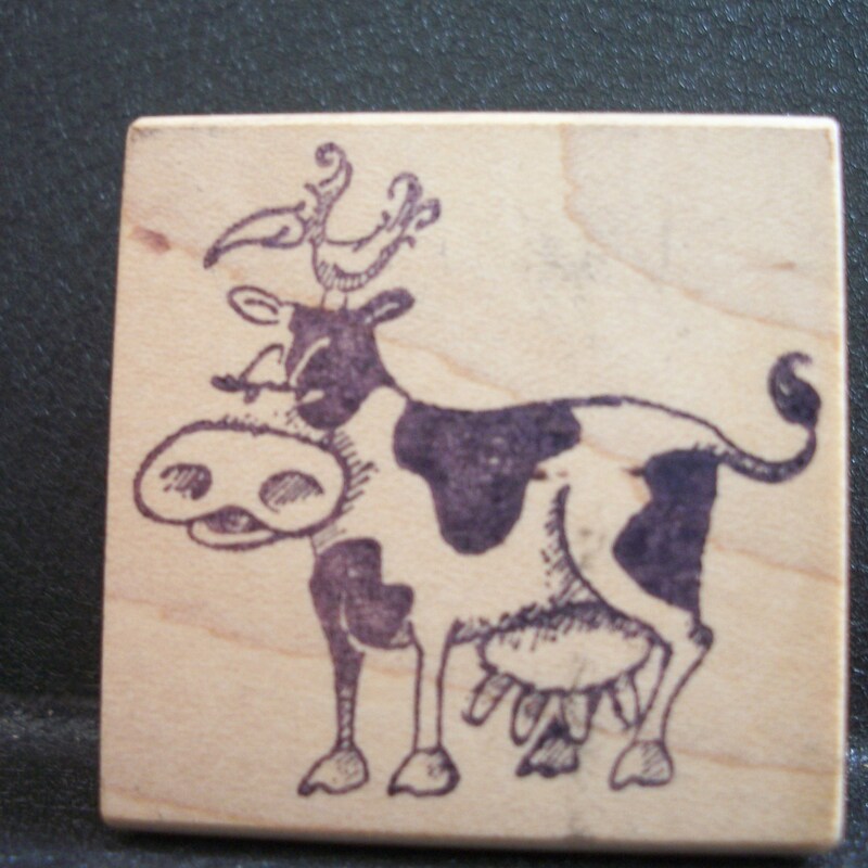 Cow Rubber Stamp - Etsy