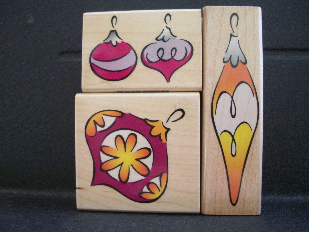Vintage Christmas Ornaments Rubber Stamp Set - Hero Arts 2003 - Etsy