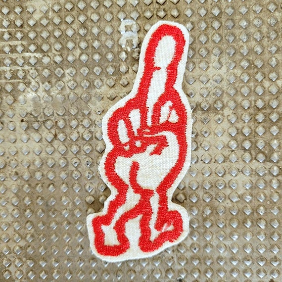 Rare embroidered patch "Middle finger walking" embroi… - Gem
