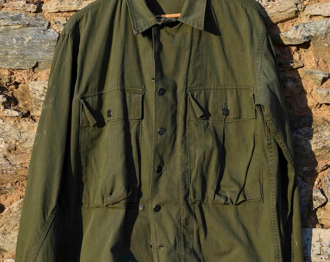 Vintage HBT Military EBT 13 Star Buttons Field Shirt Jacket Lightweight ...