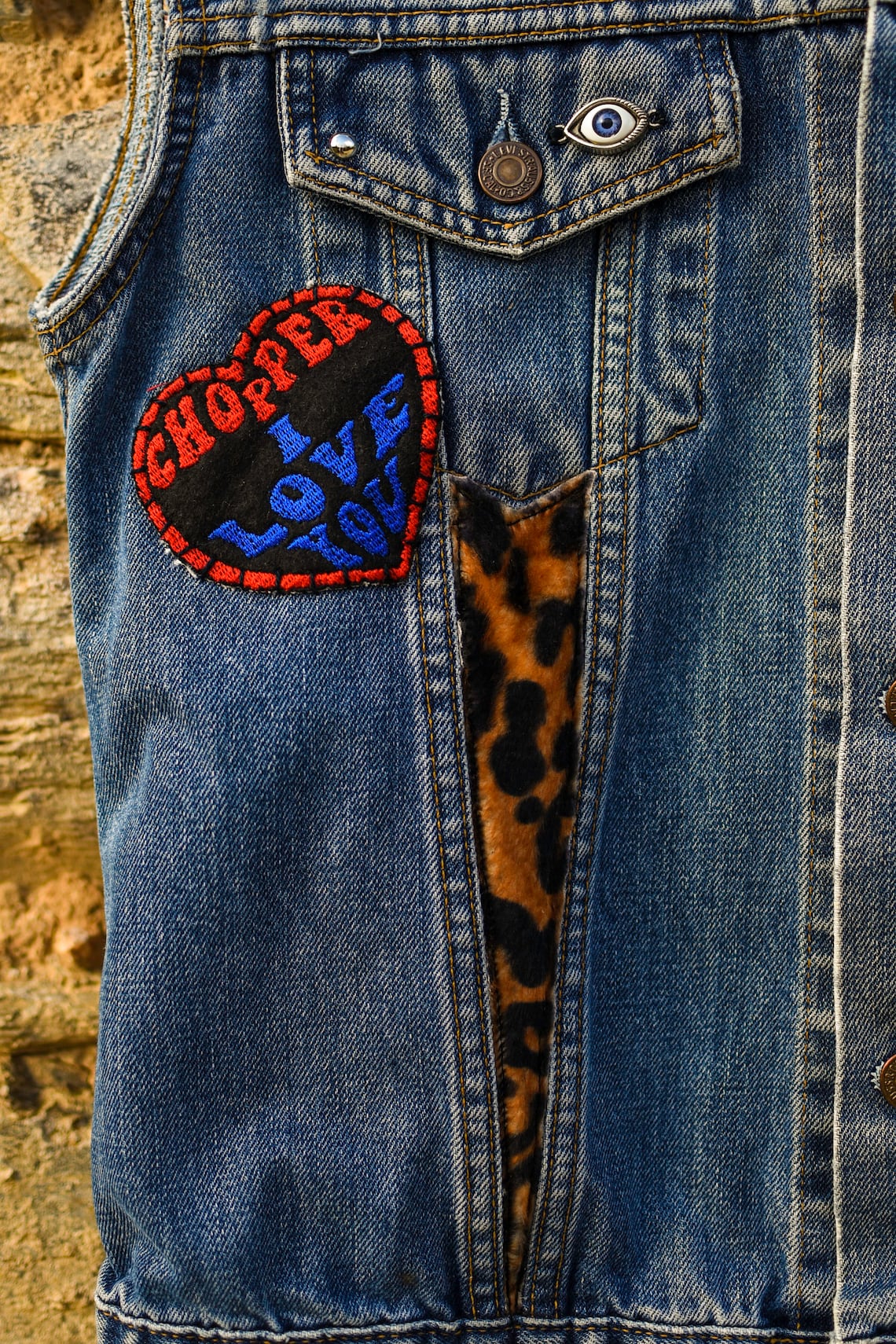 Biker Gang Cut Handembroidered With Sin Printed Liner - Etsy