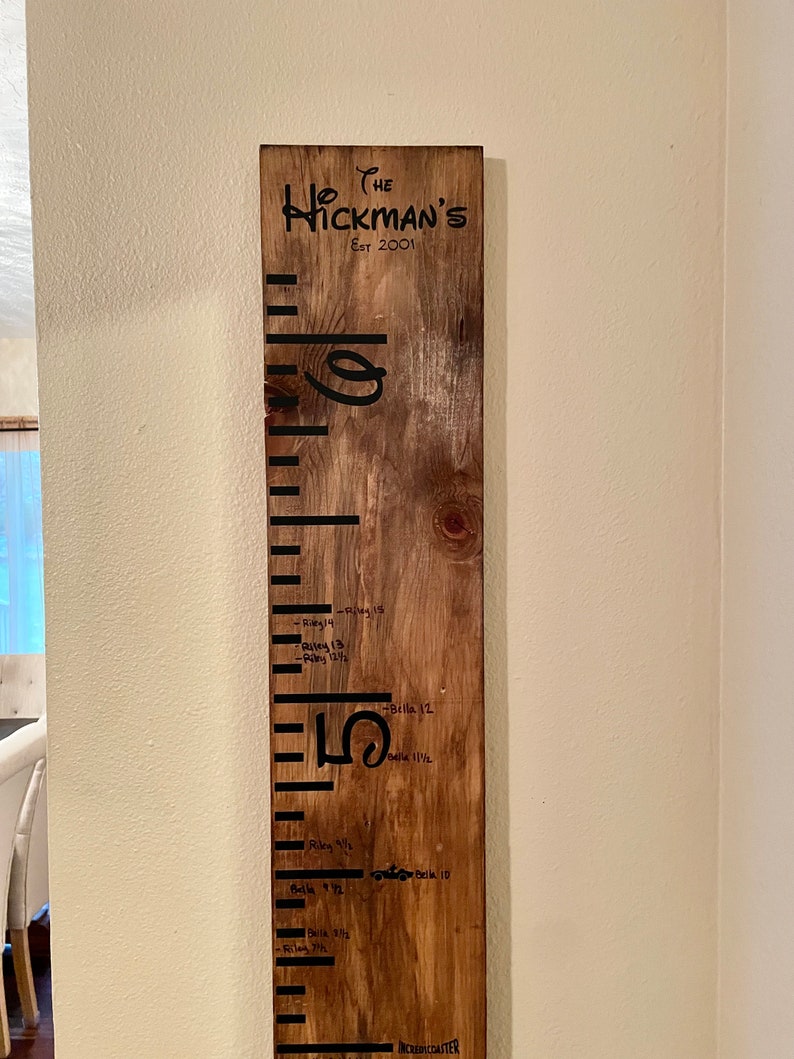 Disney Growth Chart Ruler With Ride Heights Disneyland Disney - Etsy