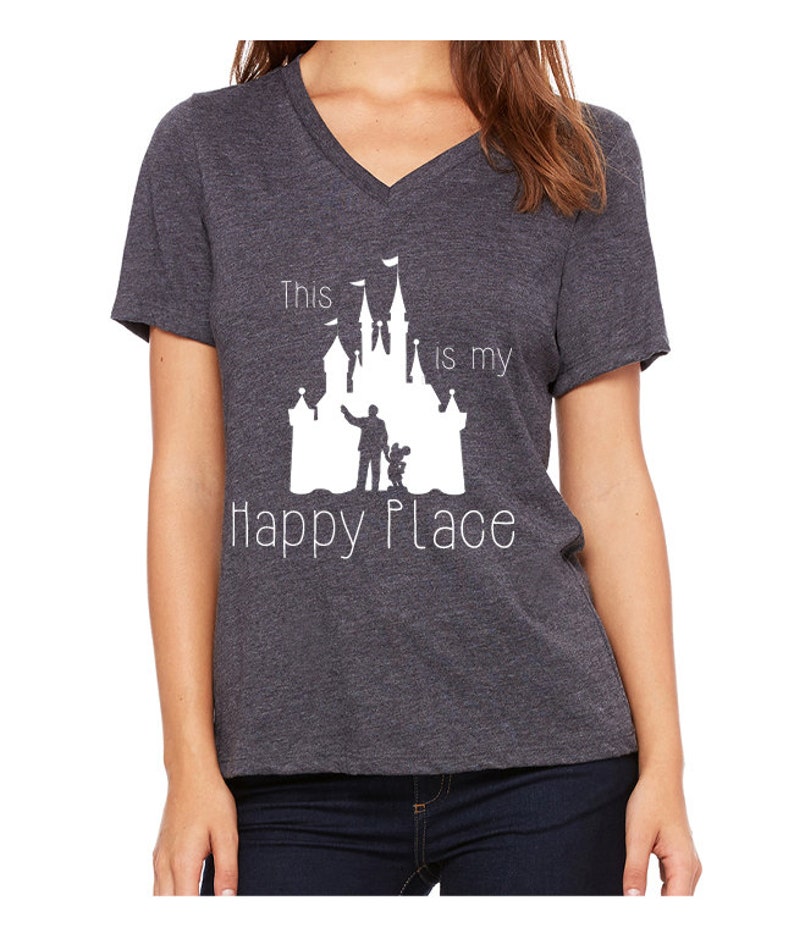 Disney Shirts Womens This Is My Happy Place Shirt Disneyland Etsy