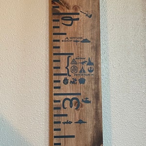 Disney Growth Chart Ruler With Ride Heights Disneyland Disney World (no ...