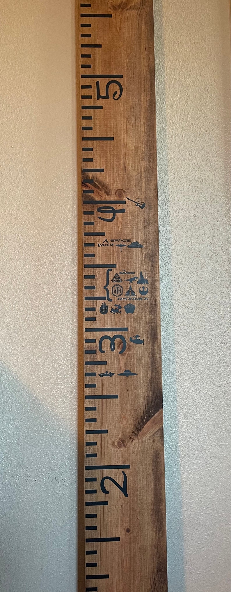 Disney Growth Chart Ruler With Ride Heights Disneyland Disney World (no ...