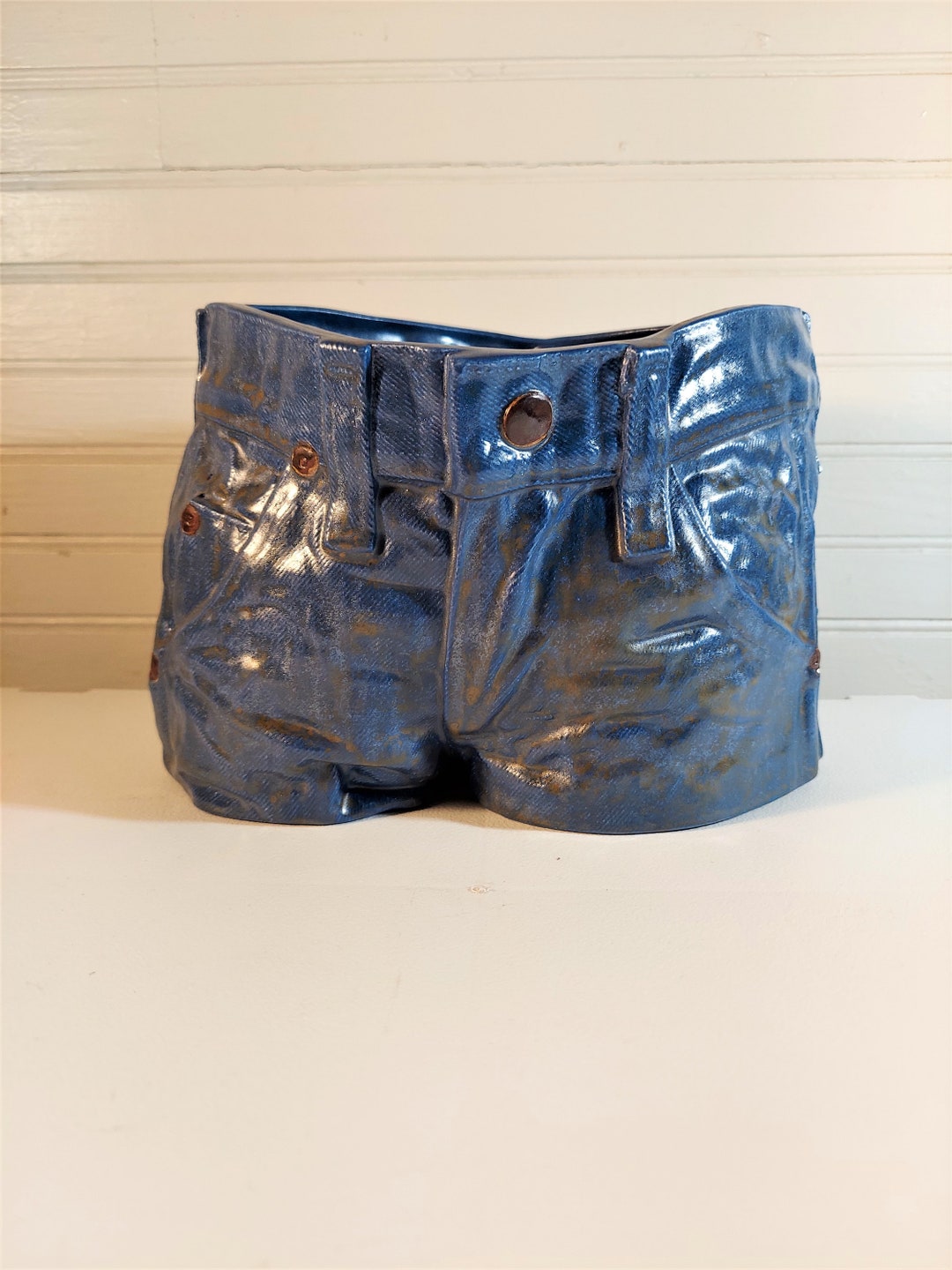 Blue Jean Planter / Large / Ceramic / Plant Lover Gift / Faded Denim ...