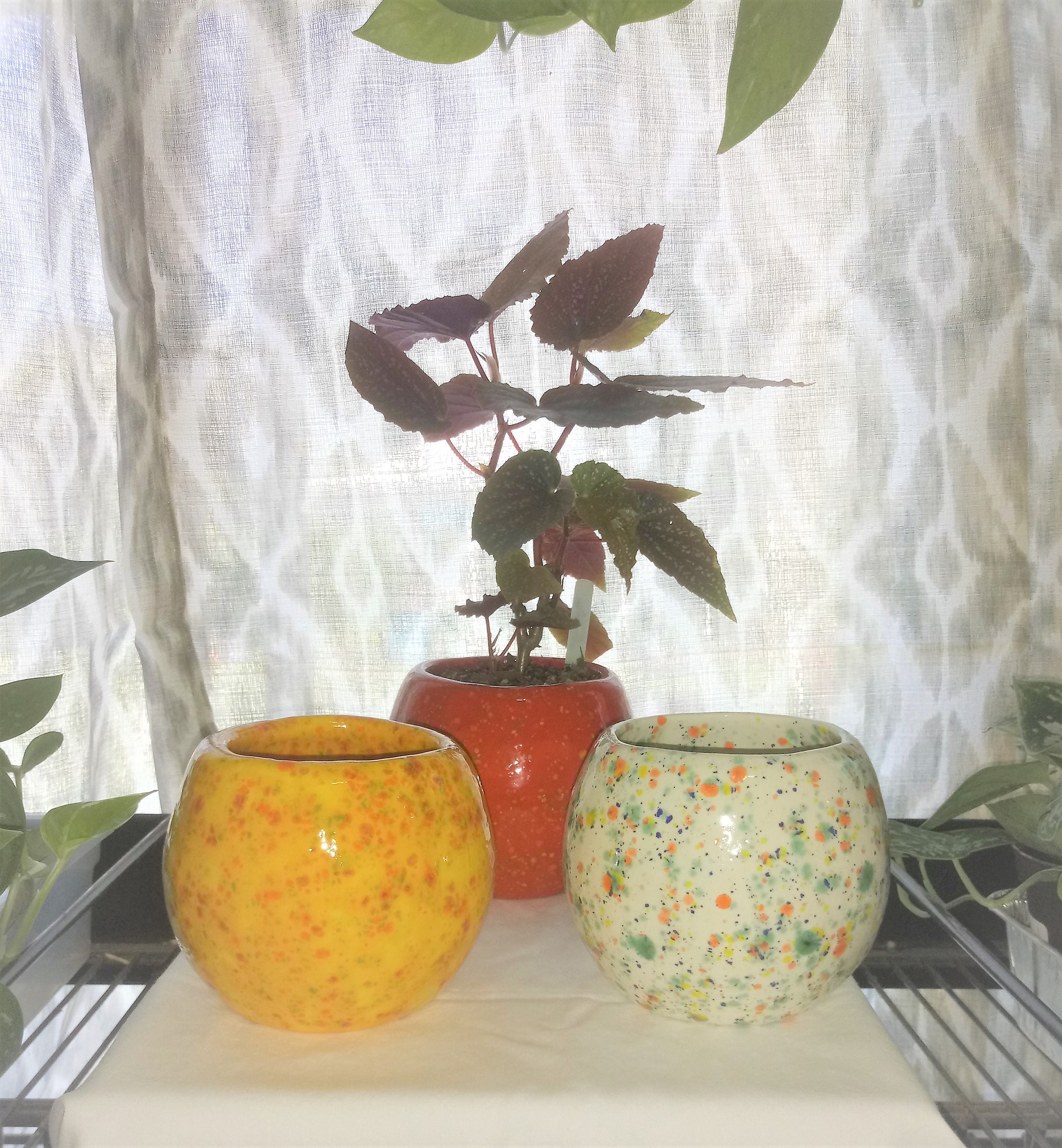 Ceramic Planters / Colorful Flower Pots / Colorful Patio Decor | Etsy