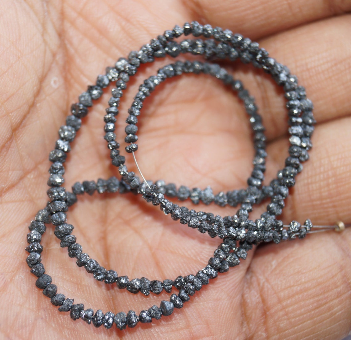 ON SALE 50% Black Raw Diamond Rondelle Natural Rondelles - Etsy