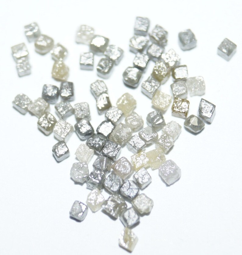 55% ON SALE Grey Diamond Box Cubes 14 pieces 2 Carat | Etsy