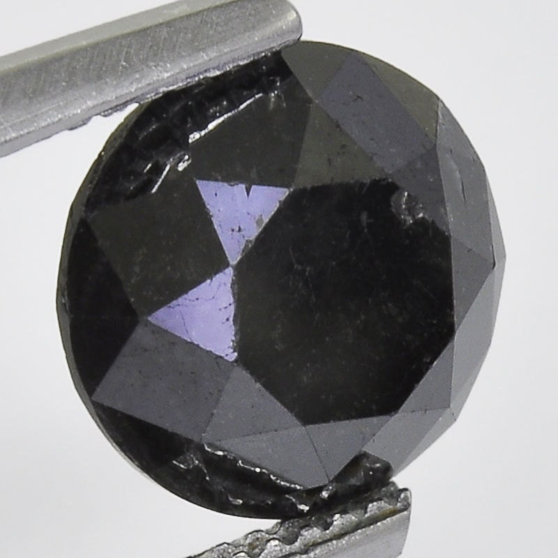 AA 1 Pcs Natural Round Brilliant Cut Black Diamond Natural - Etsy