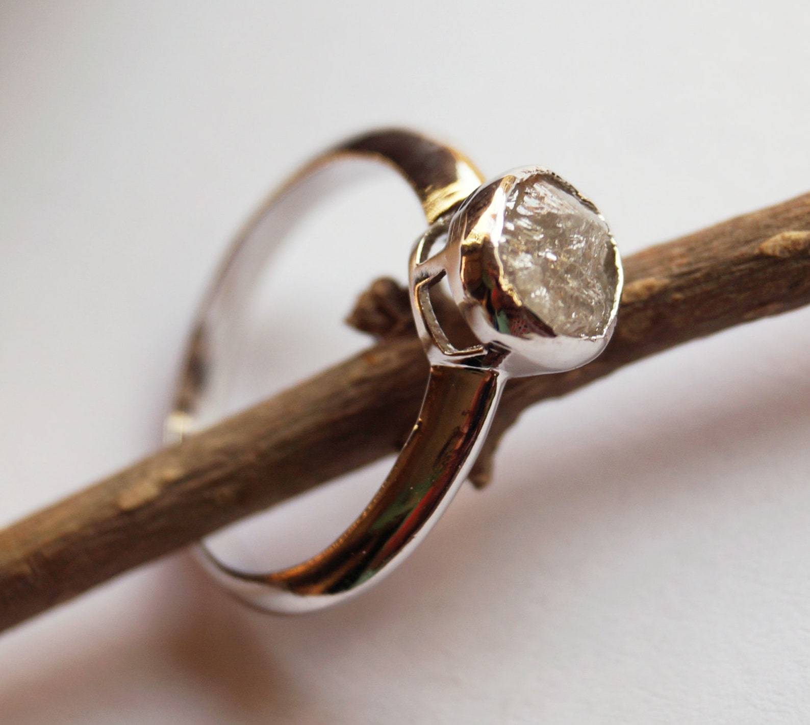 2.61 Cts Gray Raw Diamond Ring Gray Diamond Ring Raw - Etsy