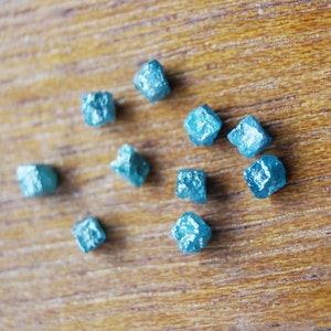 ON SALE 50% 5 Pcs Blue Diamond Box Beads, Loose Rough Diamond, Uncut ...