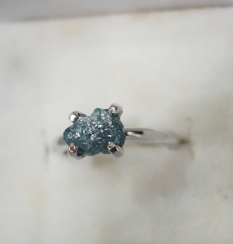 2.50ct Raw diamond ring Blue diamond ring diamond ring | Etsy
