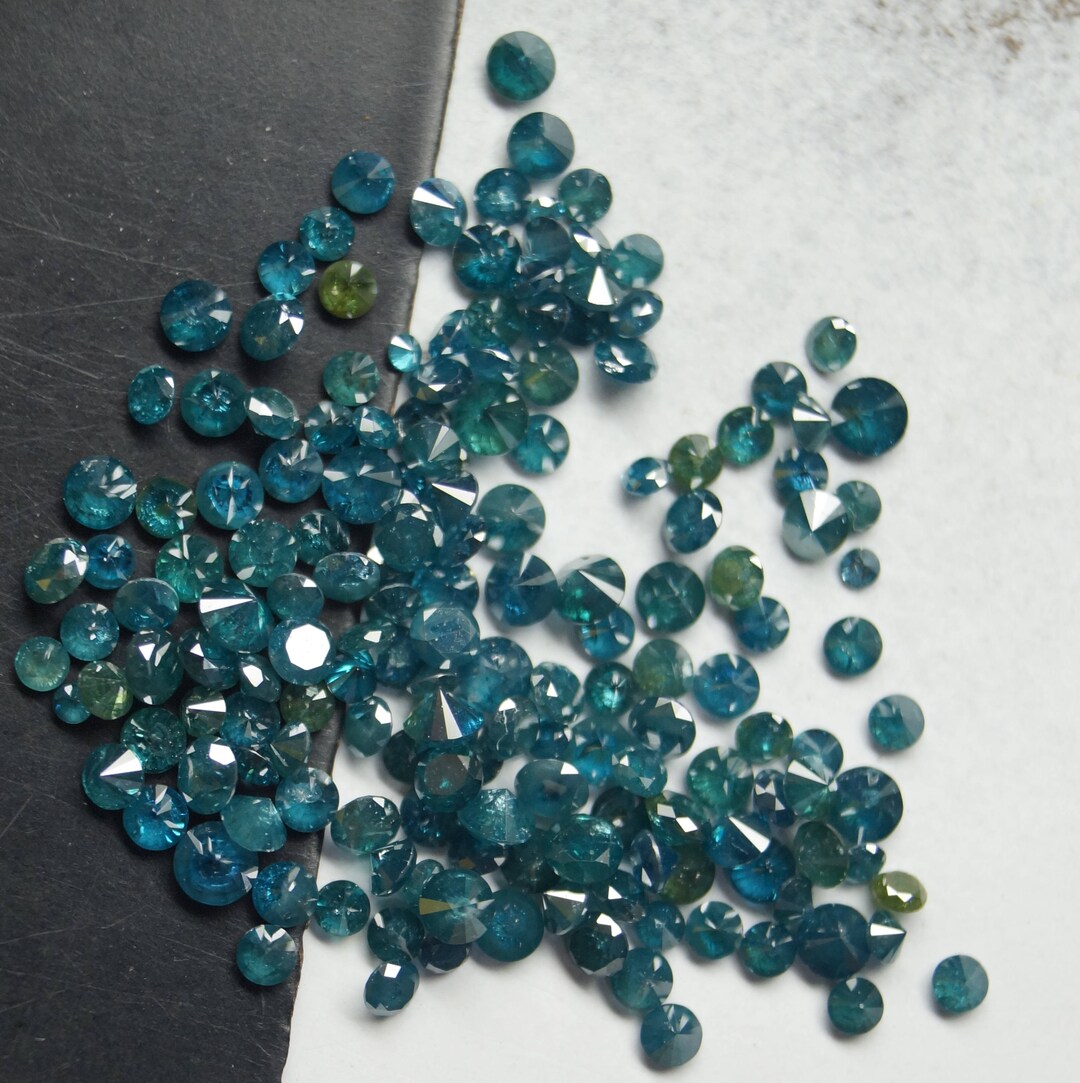 On Sale 55% 22 Pieces 1mm to 2mm Blue Round Brilliant Cut Faceted Loose ...