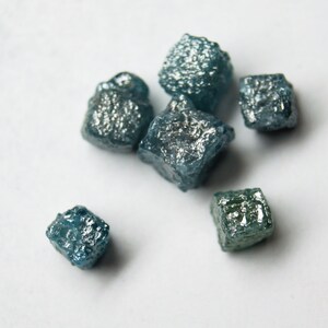ON SALE 50% 5 Pcs Blue Diamond Box Beads, Loose Rough Diamond, Uncut ...