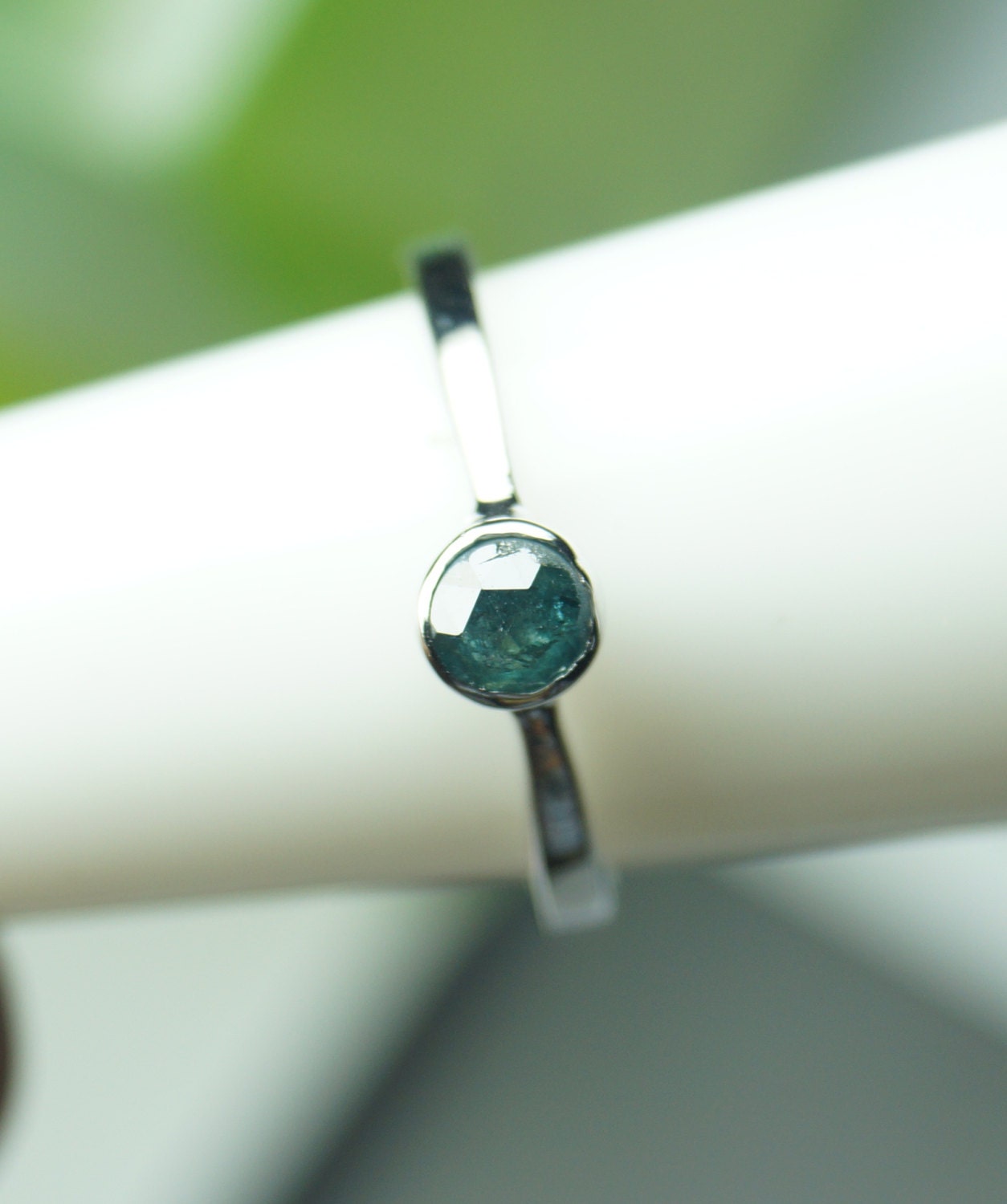 Blue Rose Cut Diamond Ring Blue Y Rough Diamond Ring Blue | Etsy