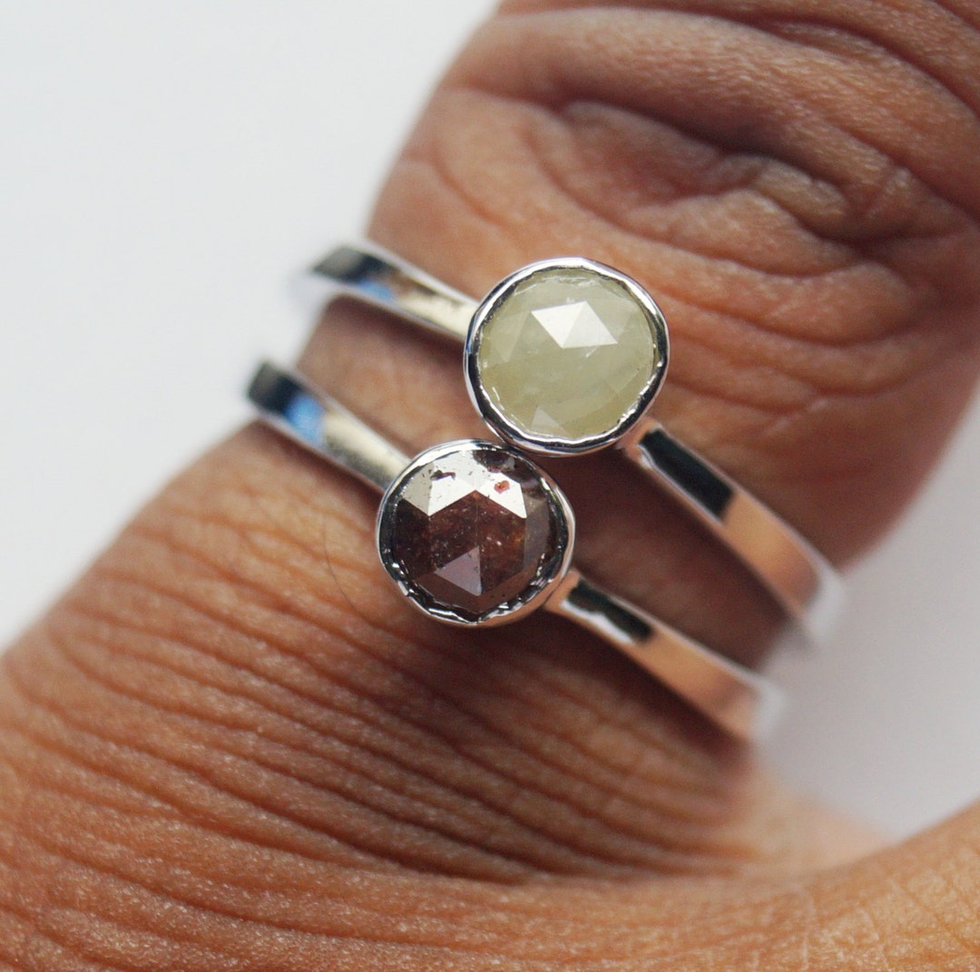 Yellow Diamond Ring, Rose Cut Diamond Ring, Yellow Rough Diamond Ring ...