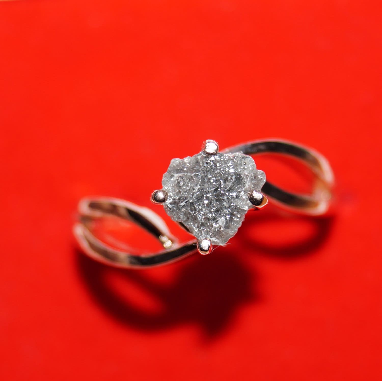 3-5 Mm Apx Gray Raw Diamond Ring Gray Gray Diamond Ring | Etsy