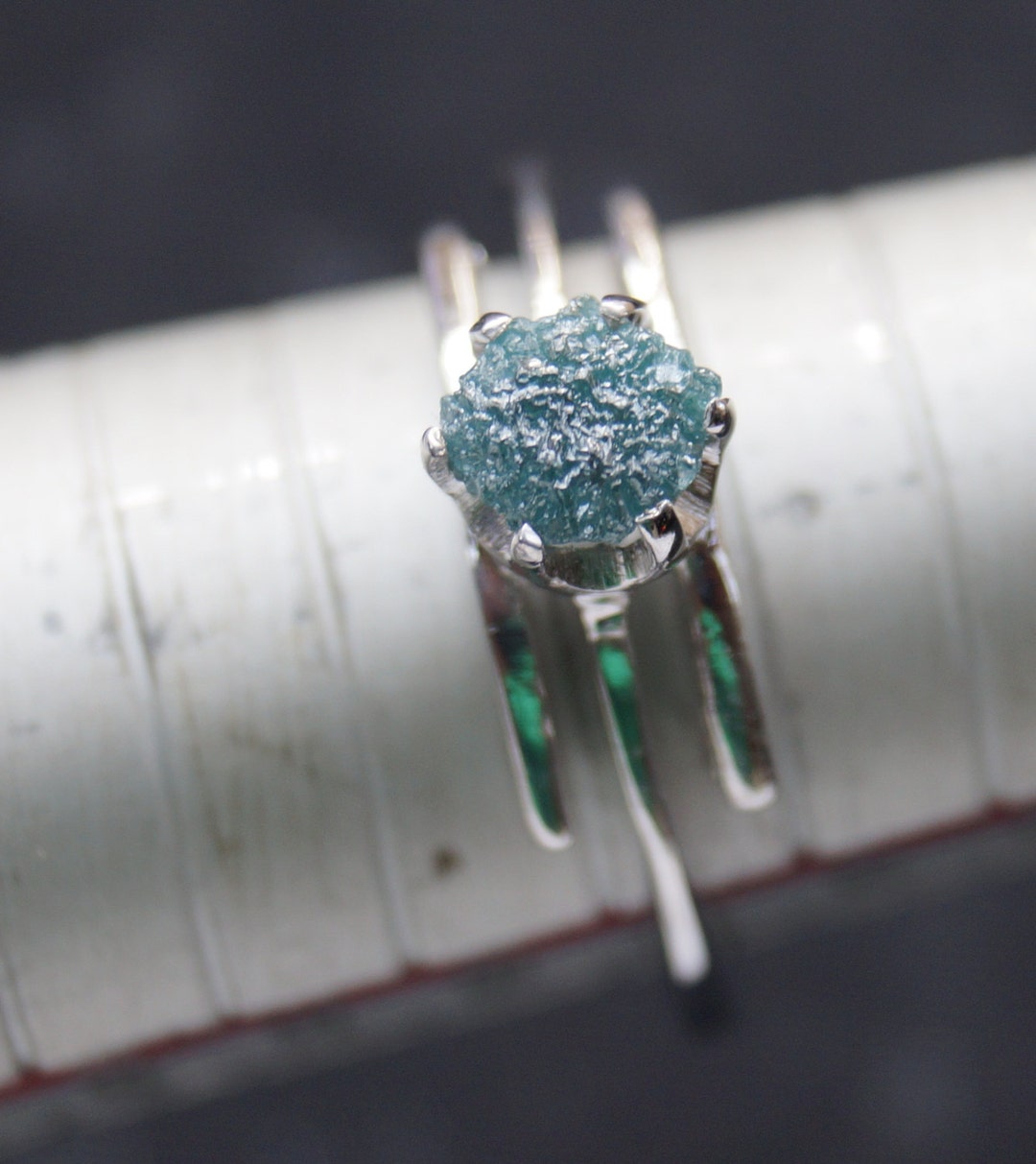 Raw Diamond Ring, Blue Diamond Ring, Diamond Ring, Promise Ring ...