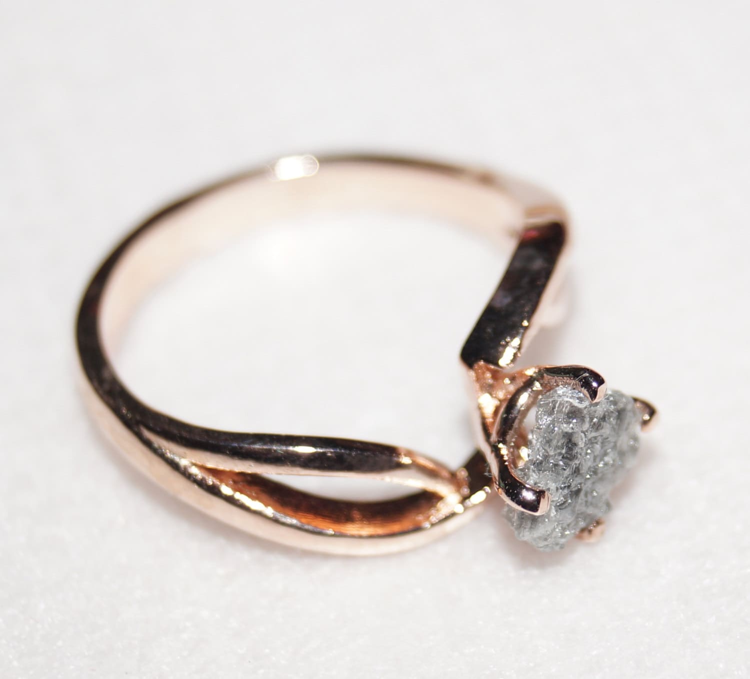 3-5 Mm Apx Gray Raw Diamond Ring Gray Gray Diamond Ring | Etsy