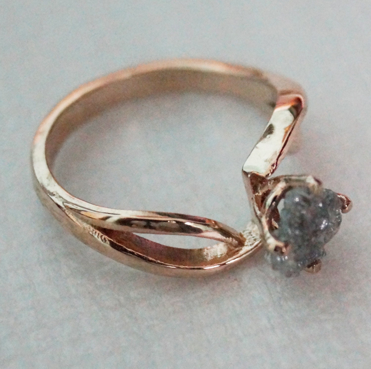 3-5 Mm Apx Gray Raw Diamond Ring Gray Gray Diamond Ring | Etsy