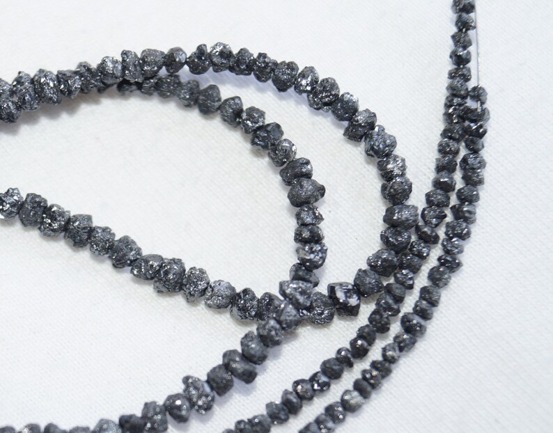 ON SALE 50% Black Raw Diamond Rondelle Natural Rondelles - Etsy