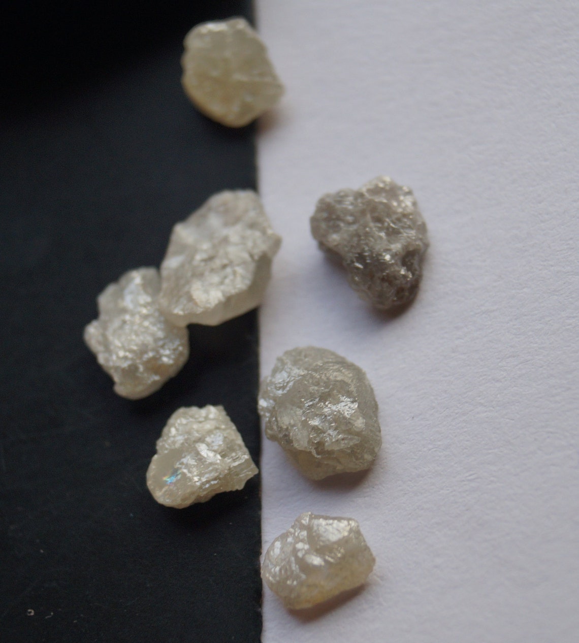 ON SALE 55% 2 Pieces White Raw Diamonds Flat Rough Diamonds | Etsy