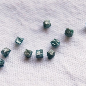 ON SALE 50% 5 Pcs Blue Diamond Box Beads, Loose Rough Diamond, Uncut ...