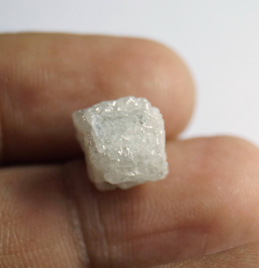 Huge 6.82cts 8.97x9.97mm White Raw Diamond Cube, Rough Box Diamond ...