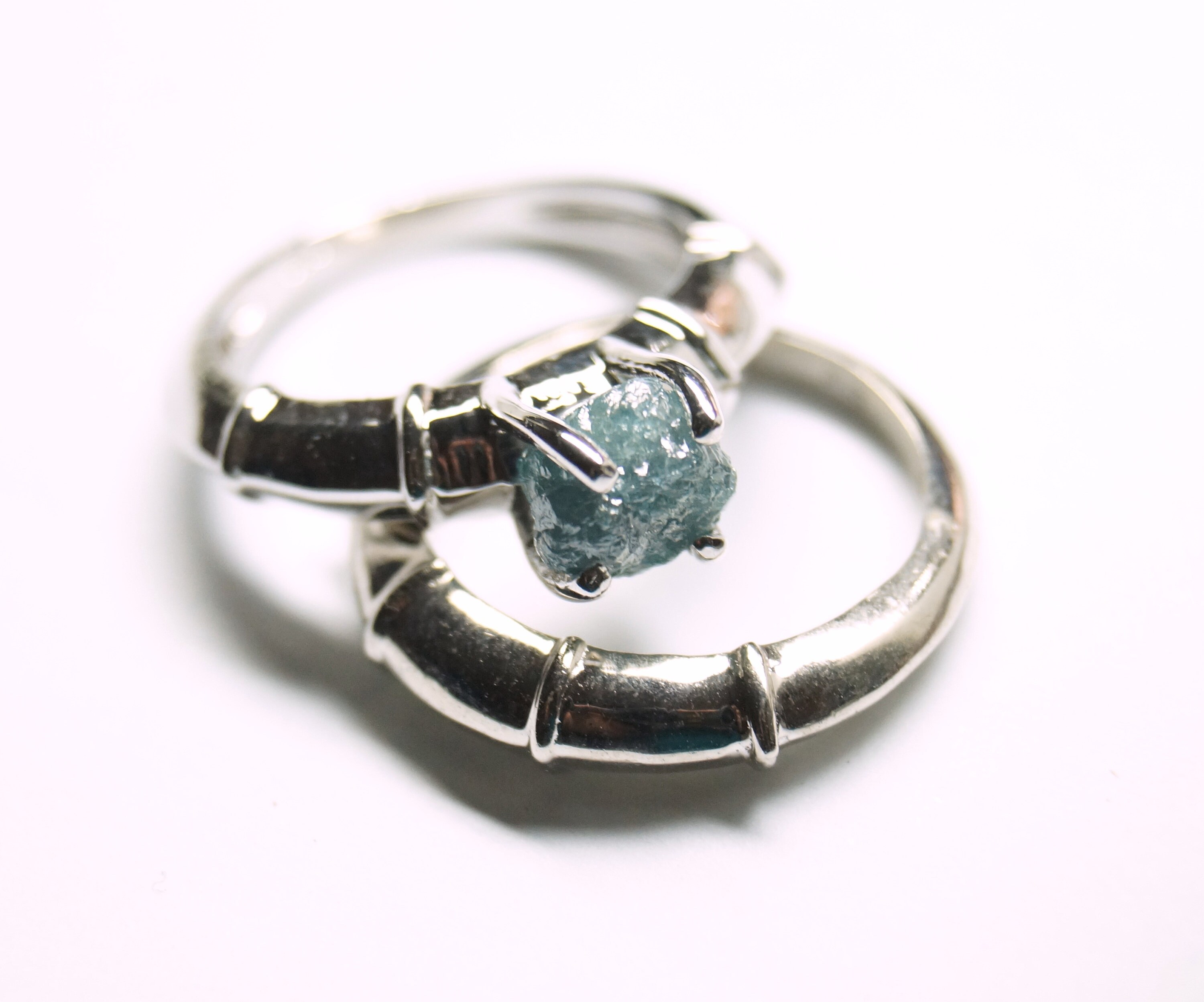 2.50ct Raw Diamond Ring Blue Diamond Ring Diamond Ring | Etsy