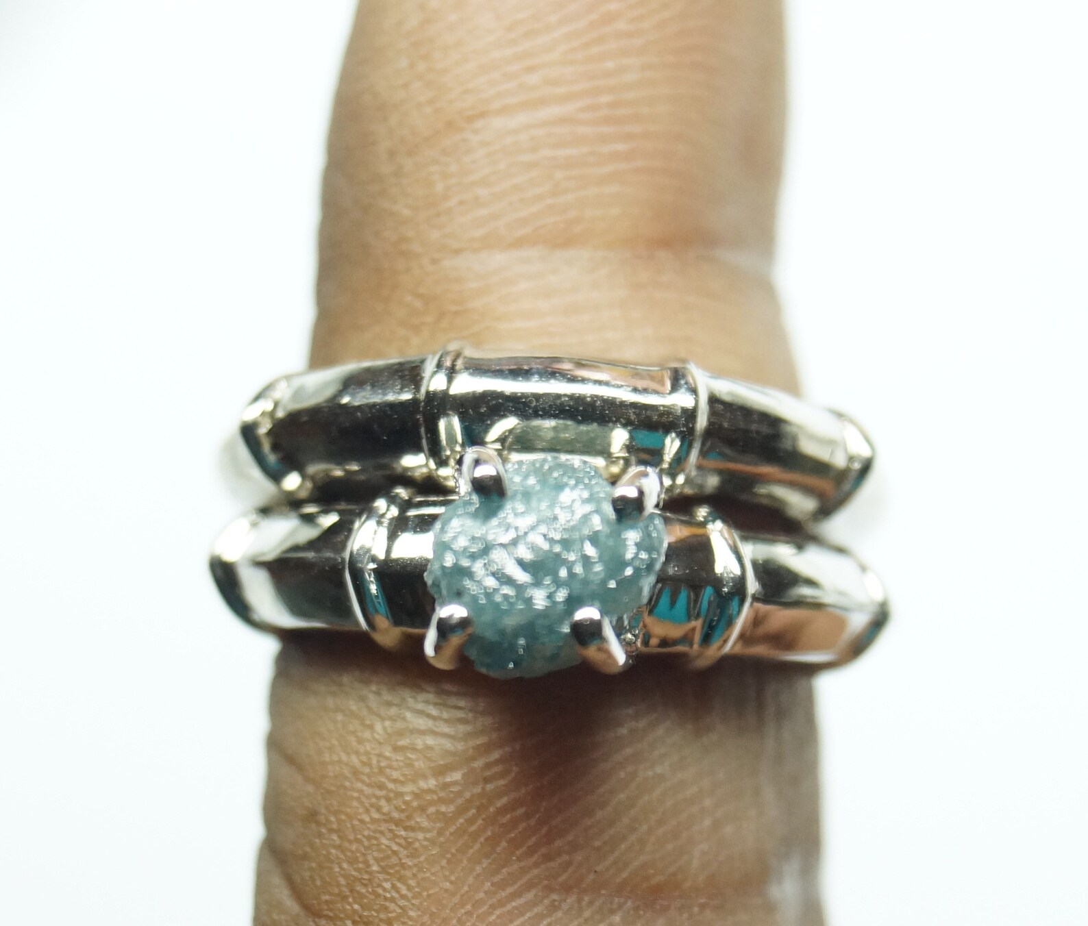 2.50ct Raw Diamond Ring Blue Diamond Ring Diamond Ring | Etsy