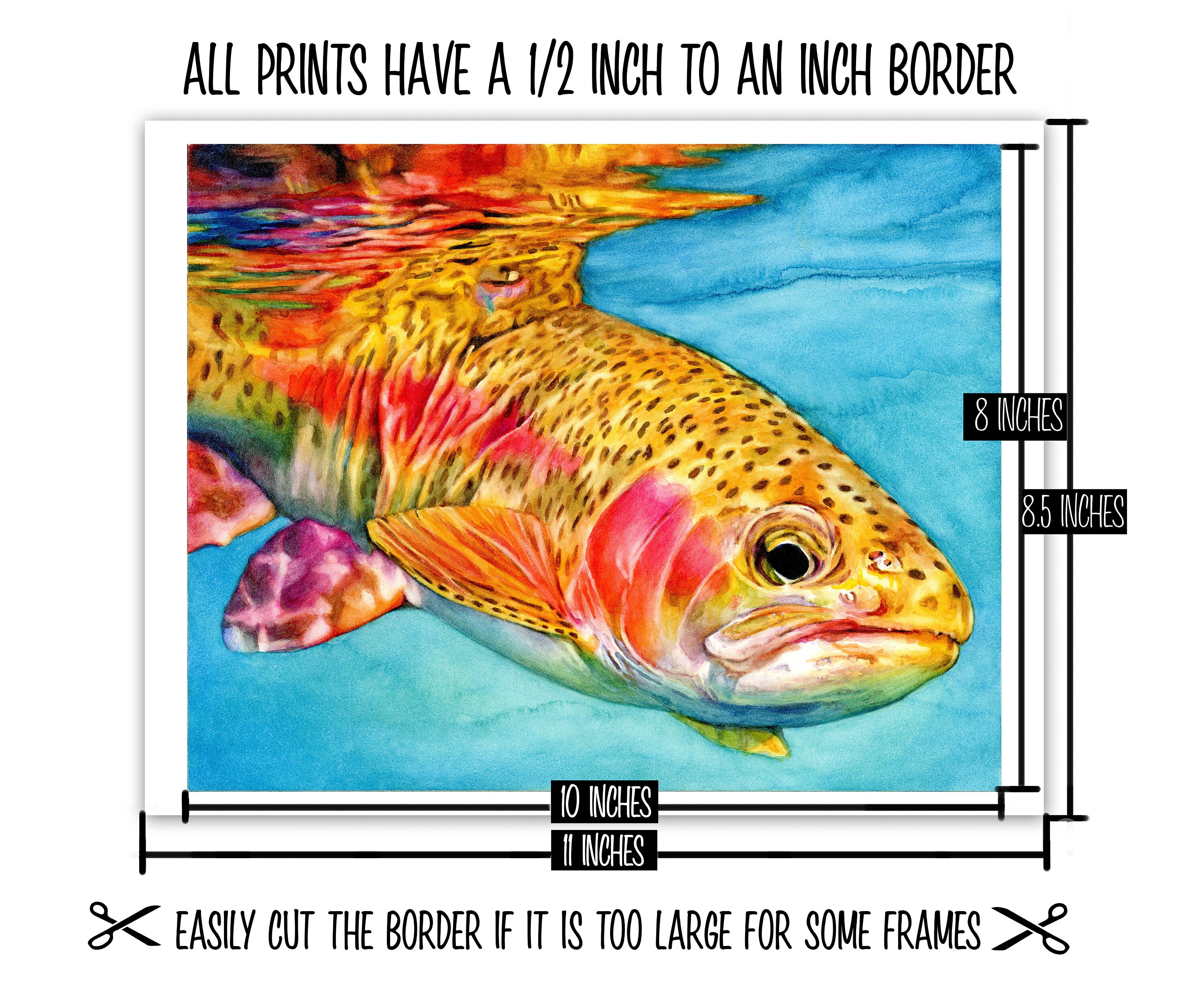 Watercolor Fly Print Unframed fishing print Fly Fishing | Etsy