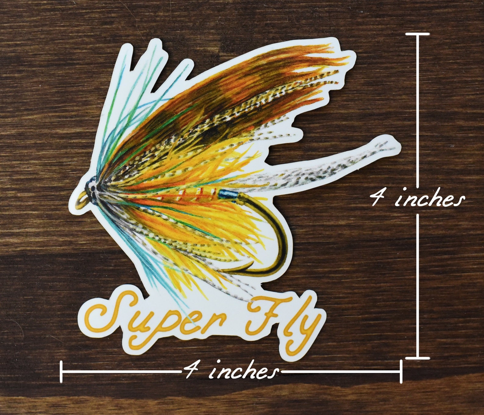 Vinyl fly fishing sticker fishing fly sticker fishing bumper | Etsy