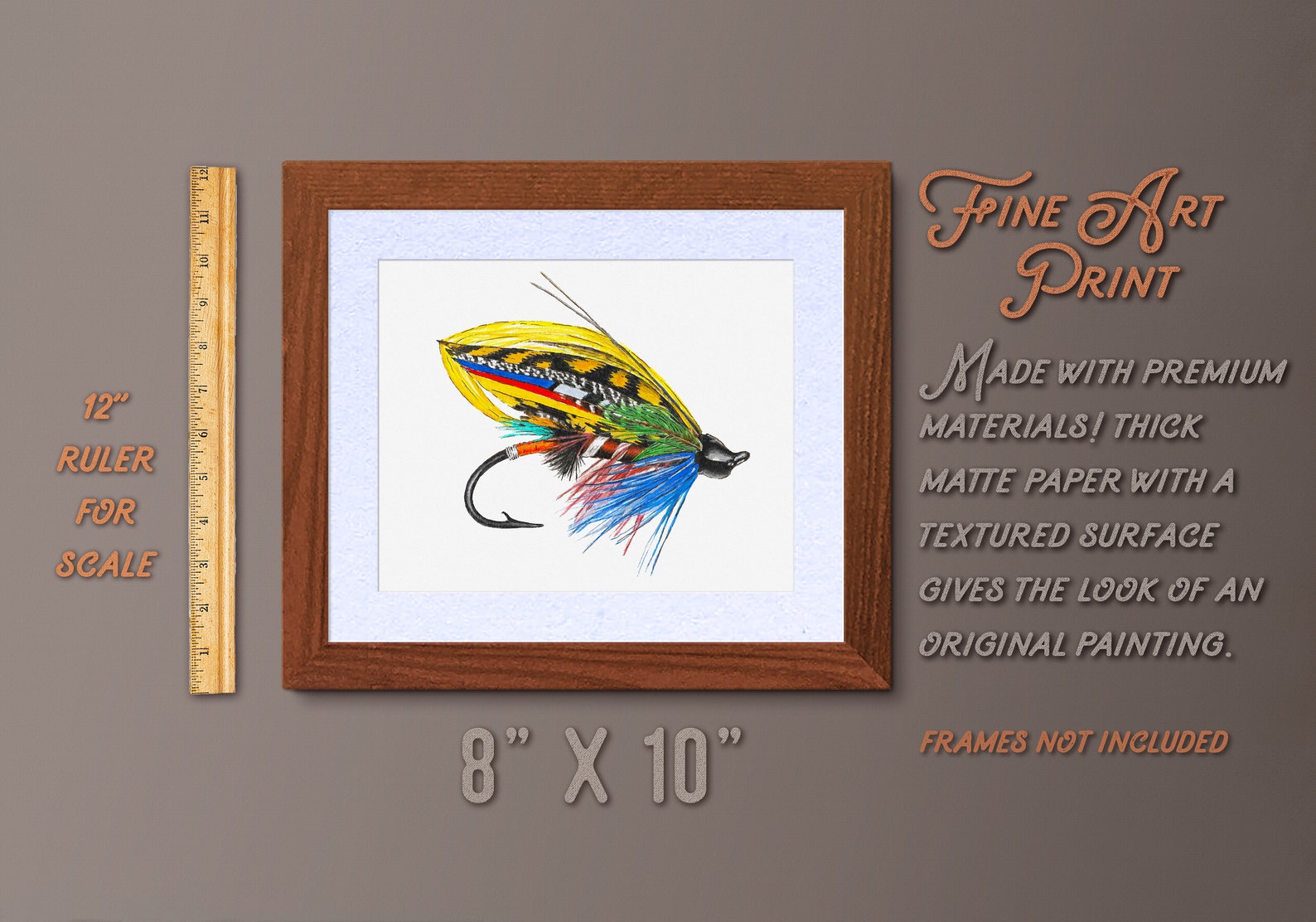 Watercolor Trout Fly Fly Fishing Gifts Fishing Lure Art | Etsy