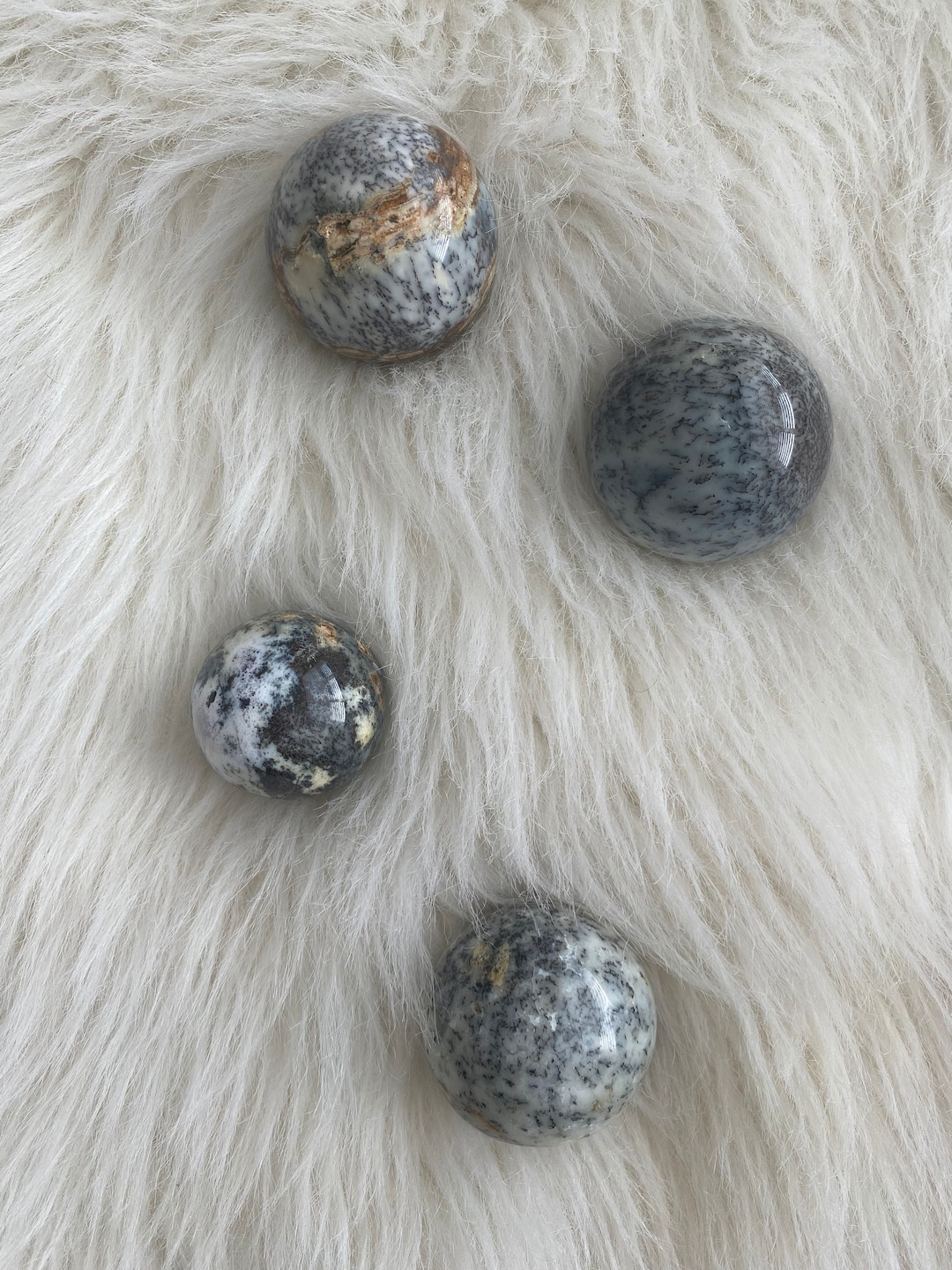 Dendritic Agate Sphere, Dendritic White Agate Sphere, Peaceful Crystal ...