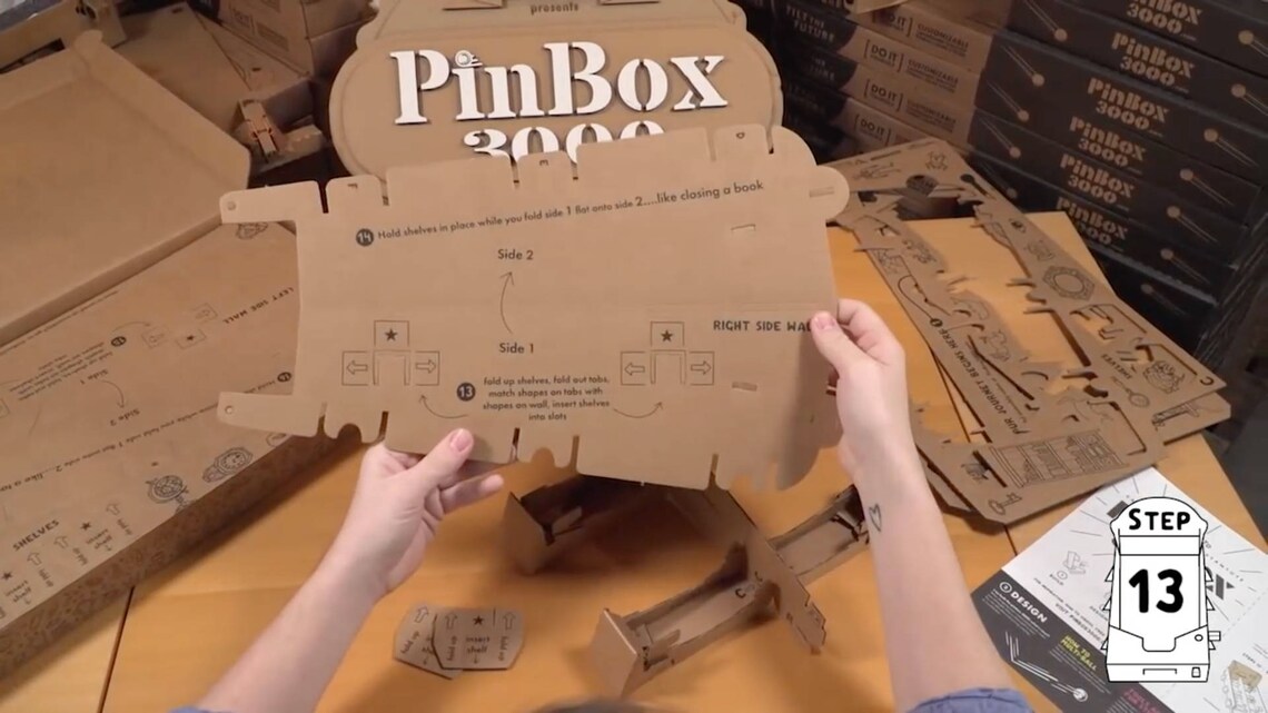 Pinbox 3000 Cardboard Tabletop Pinball Game Kit. DIY | Etsy