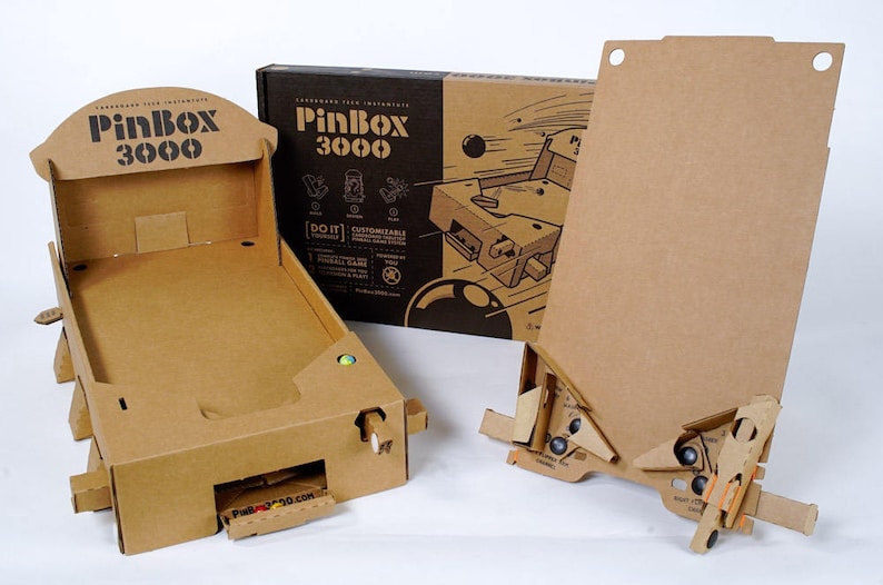 Pinbox 3000 Cardboard Tabletop Pinball Game Kit. DIY | Etsy