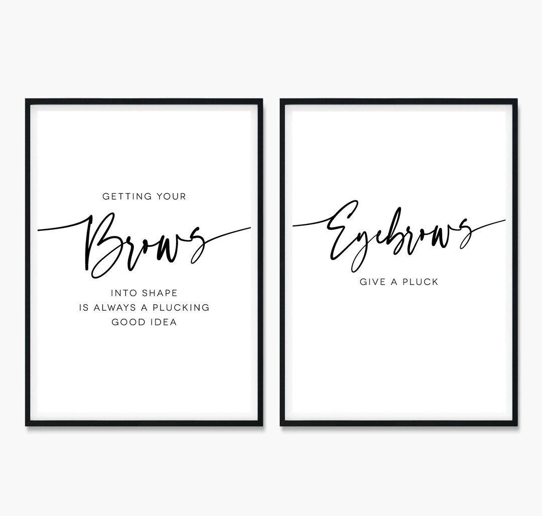 Set of 2 Eyebrows Poster, Eyebrows Prints, Eyebrows Wall Art, Brow ...