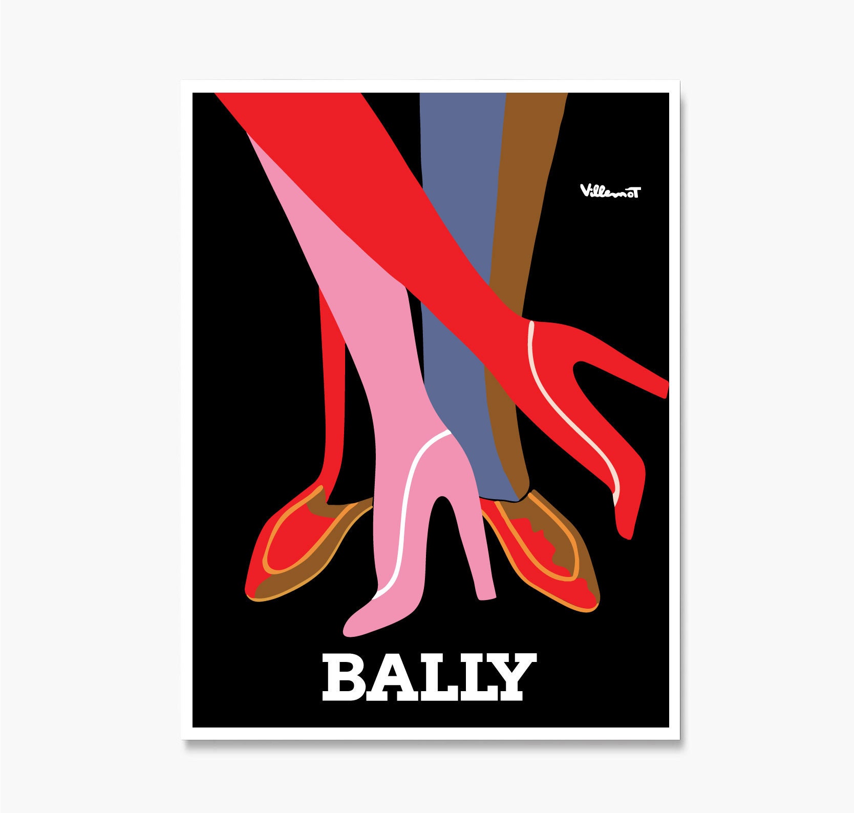 Bally Shoes Poster Bally Shoes Print Bernard Villemot Art - Etsy