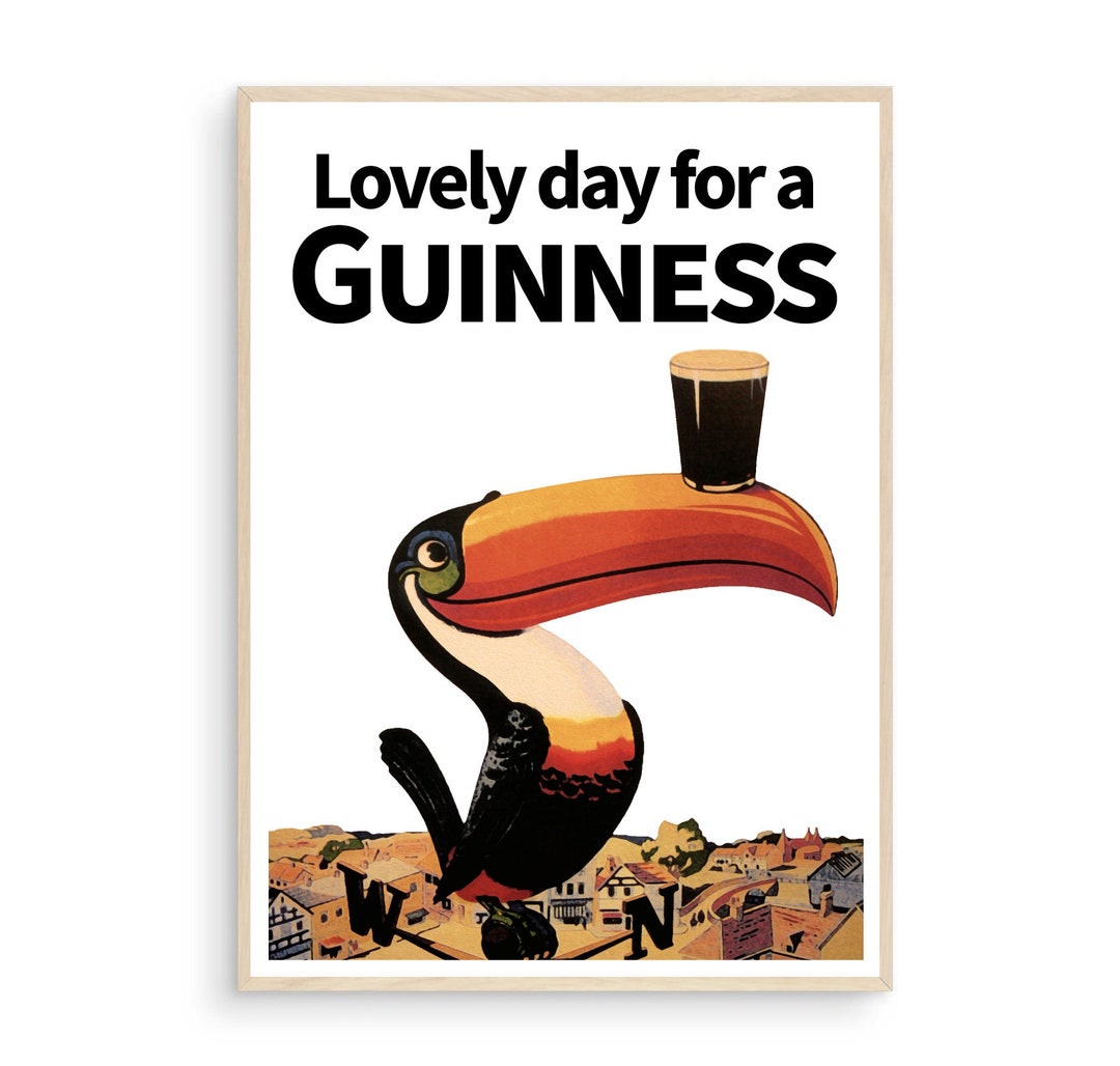 Guinness Toucan Bird Poster, Lovely Day for a Guinness Vintage Print ...