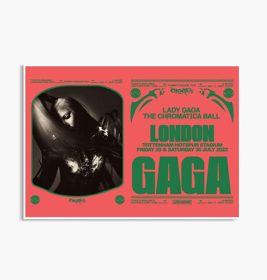 Lady Gaga the Chromatica Ball Tour Poster, Lady Gaga Album Poster, Lady ...
