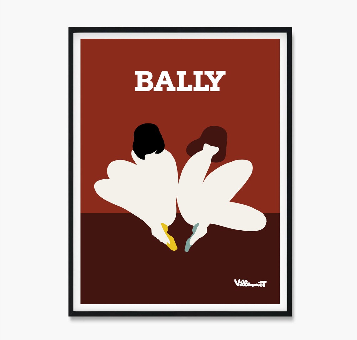 Bally Lotus Poster Bally Ballet Print Bernard Villemot Art | Etsy