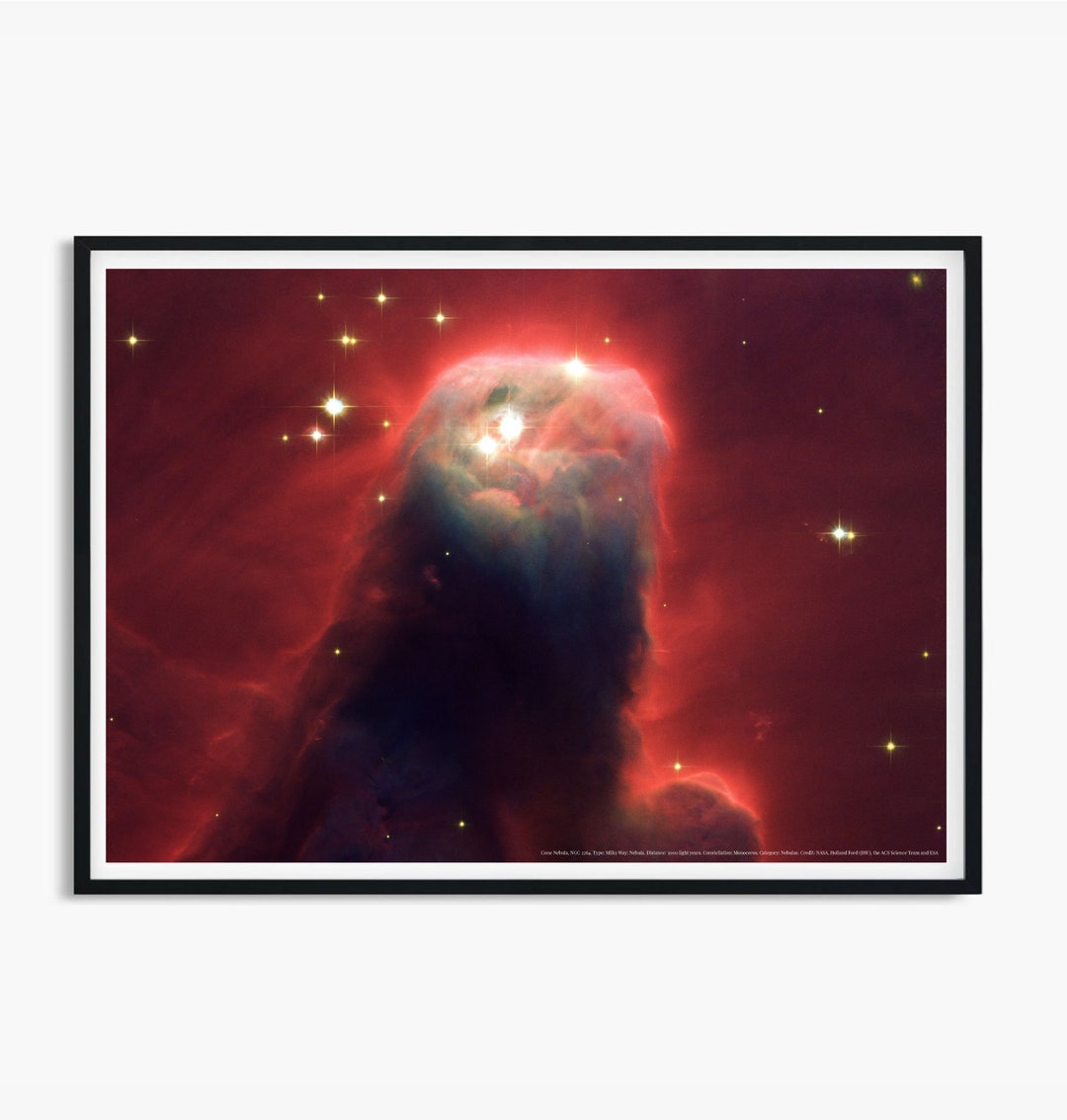 Cone Nebula Poster, Cone Nebula Red Print, Nebula, Space Poster, Space ...