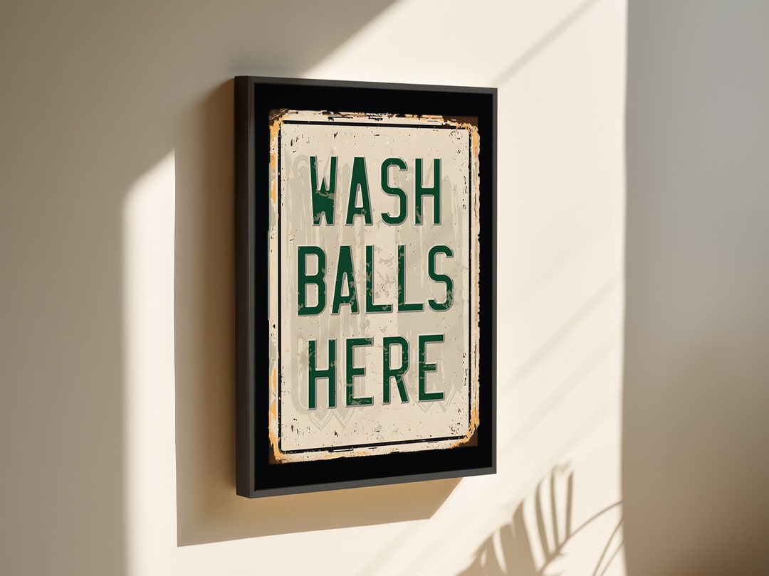 Wash Balls Here Golf Poster, Wash Balls Here Funny Golf Print, Funny ...