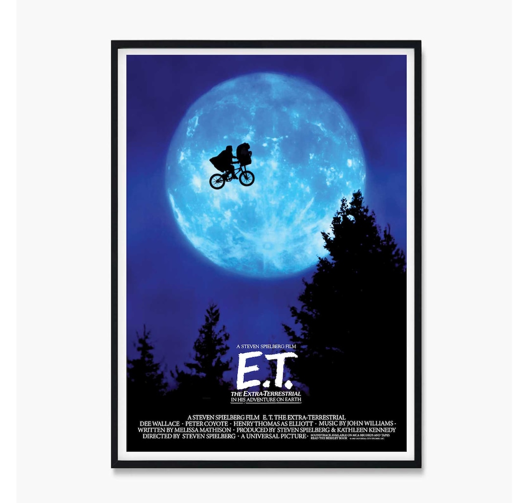 ET Movie Poster, ET Vintage Movie Poster, the Extra Terrestrial Movie ...