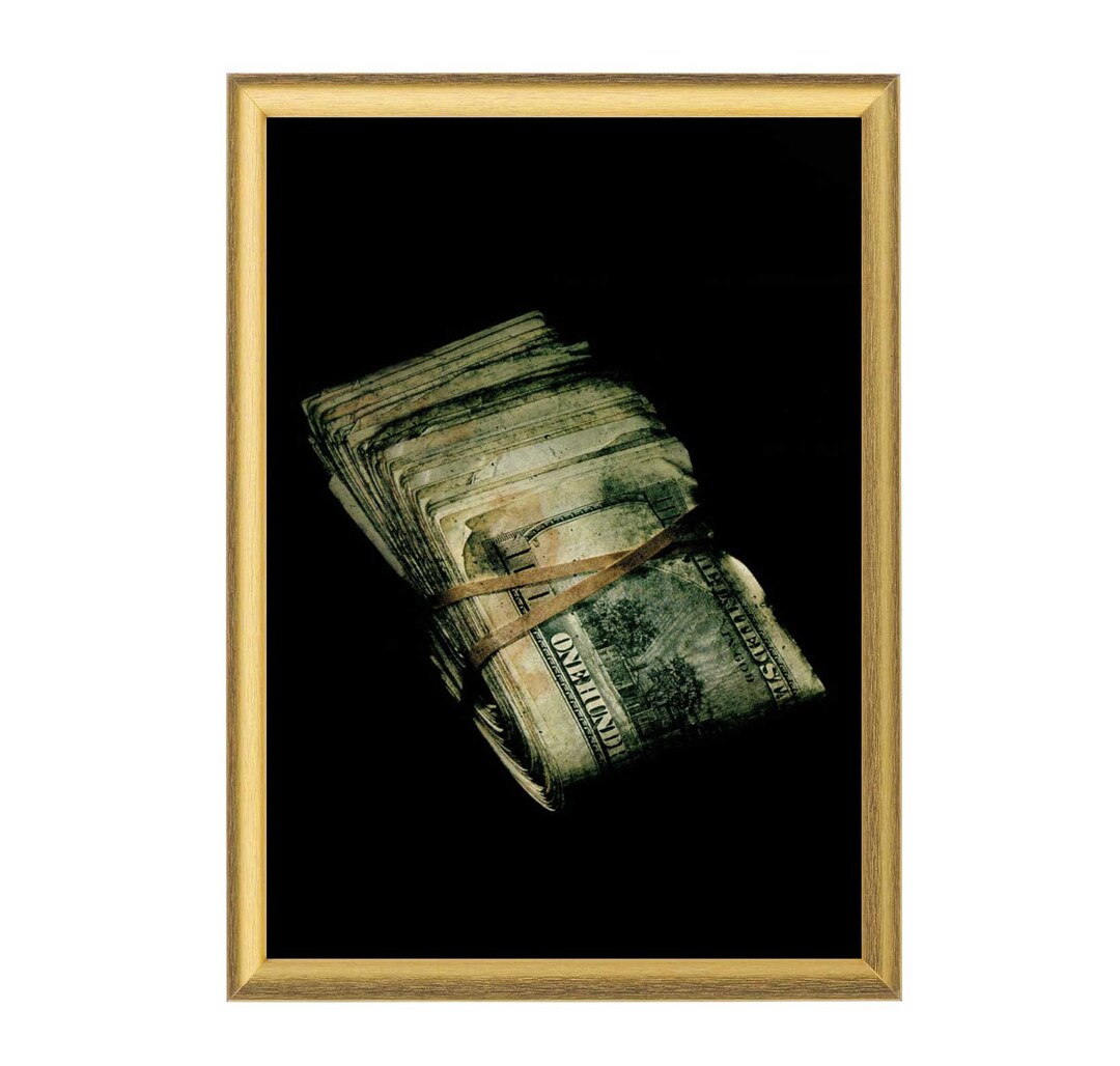 Gangster Cash Print, Mob Money Bundle Poster, Roll of Money Poster ...